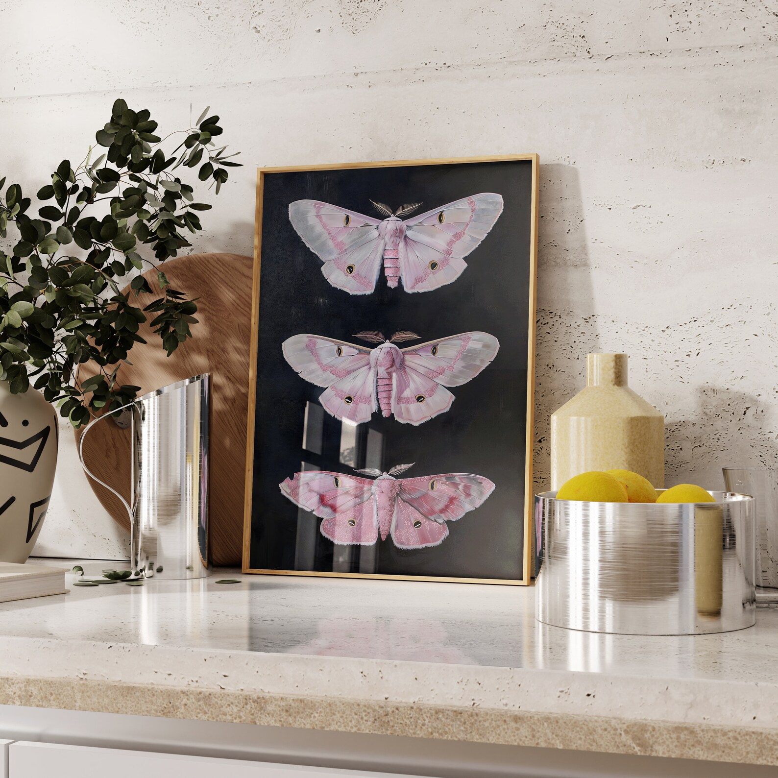 Pink Moth Halloween Decor, Spooky Pink Moths, Halloween Wall Art ...