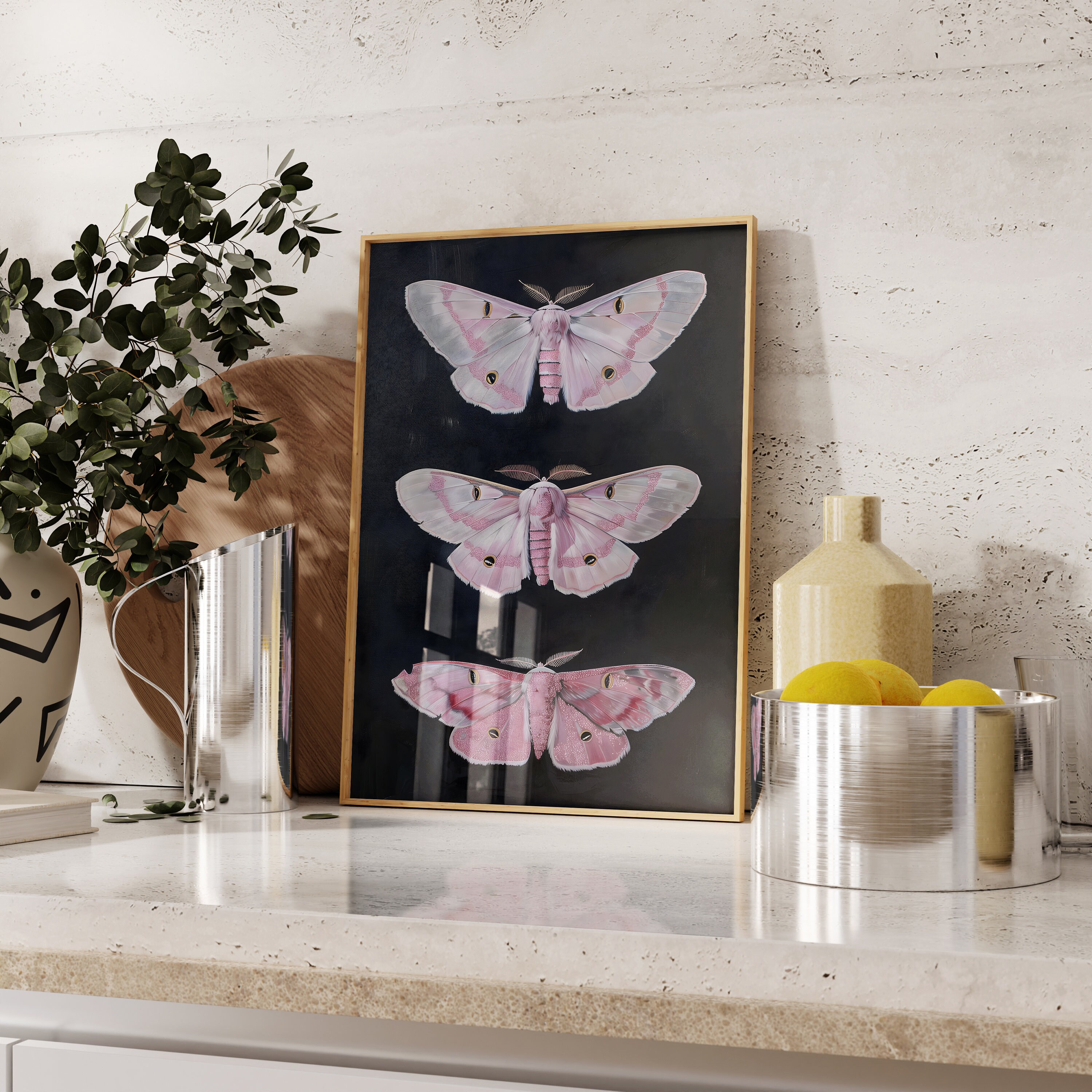 Pink Moth Halloween Decor, Spooky Pink Moths, Halloween Wall Art ...