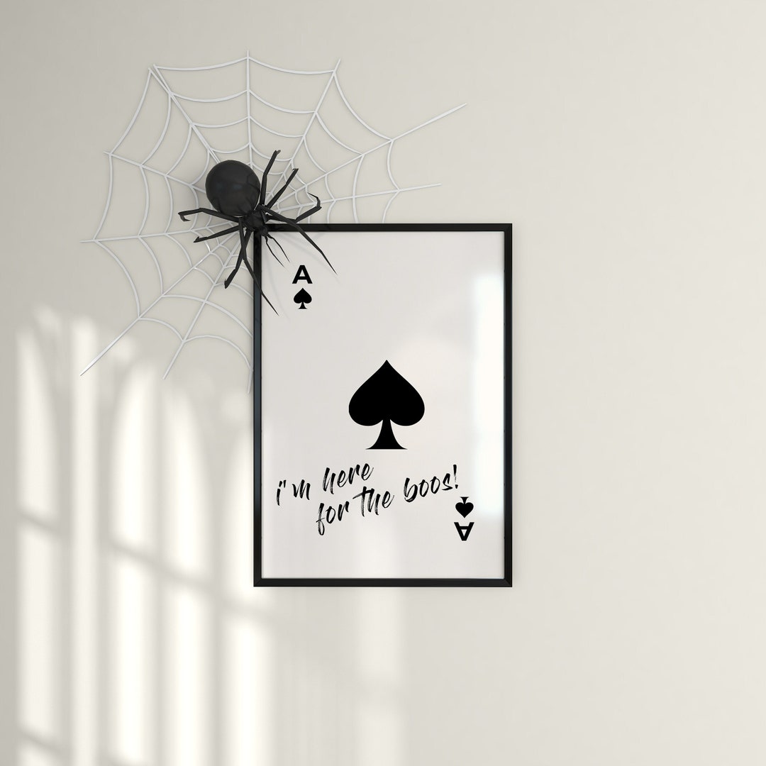 Aesthetic Halloween Poster Minimal Spooky Wall Art, Funny Quote, Ace ...
