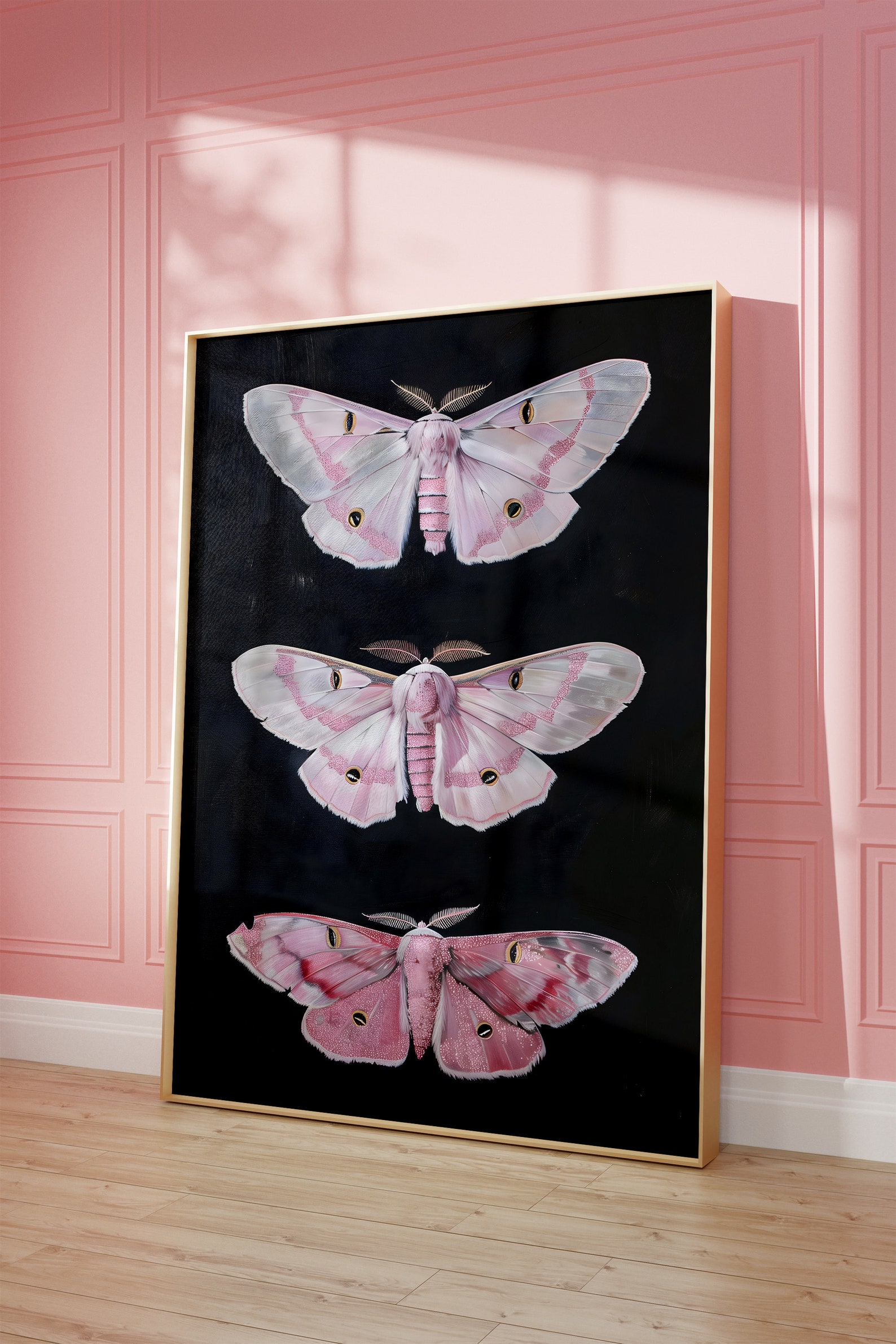 Pink Moth Halloween Decor, Spooky Pink Moths, Halloween Wall Art ...