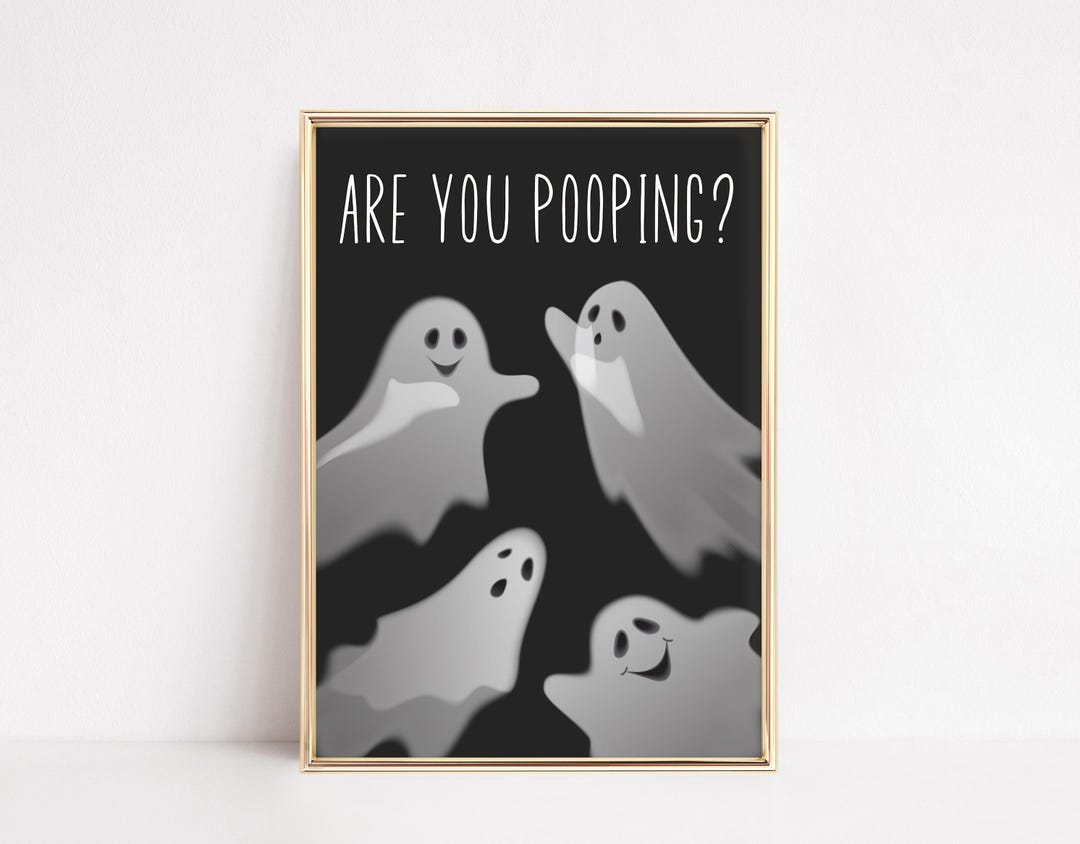 Toilet Halloween Print, Spooky Poop Art, Funny Ghosts Bathroom Decor ...