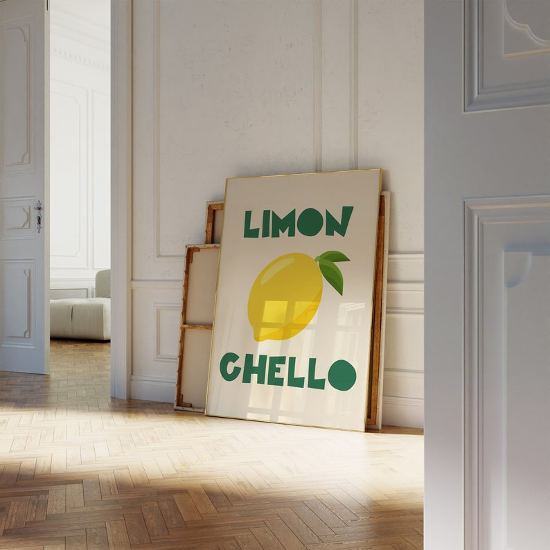 Limoncello Retro Drink Poster, DIGITAL Download, Vintage Lemon Art ...
