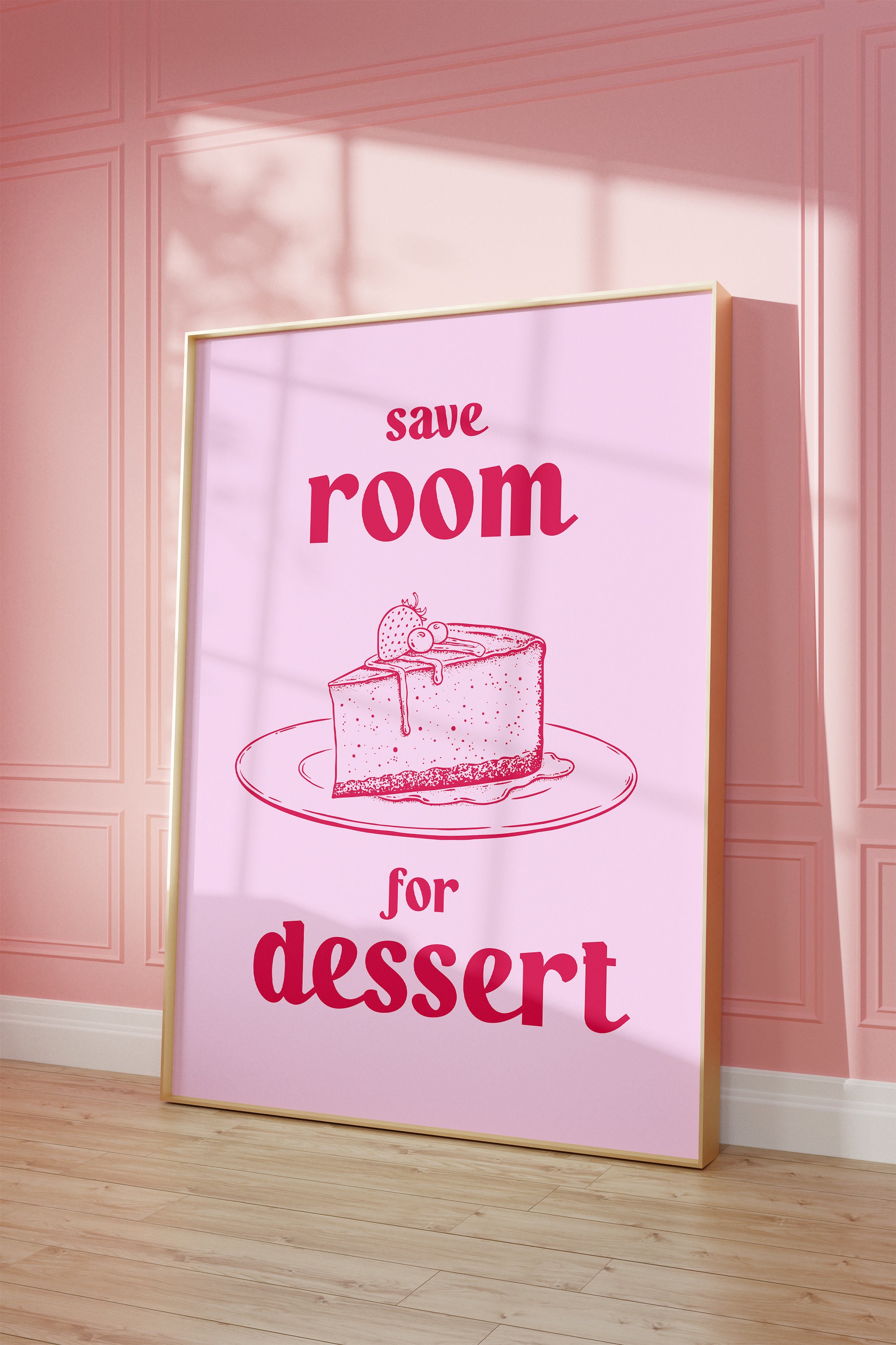 Pink Dessert Poster & Kitchen Print Digital Download Food Print Kitchen ...