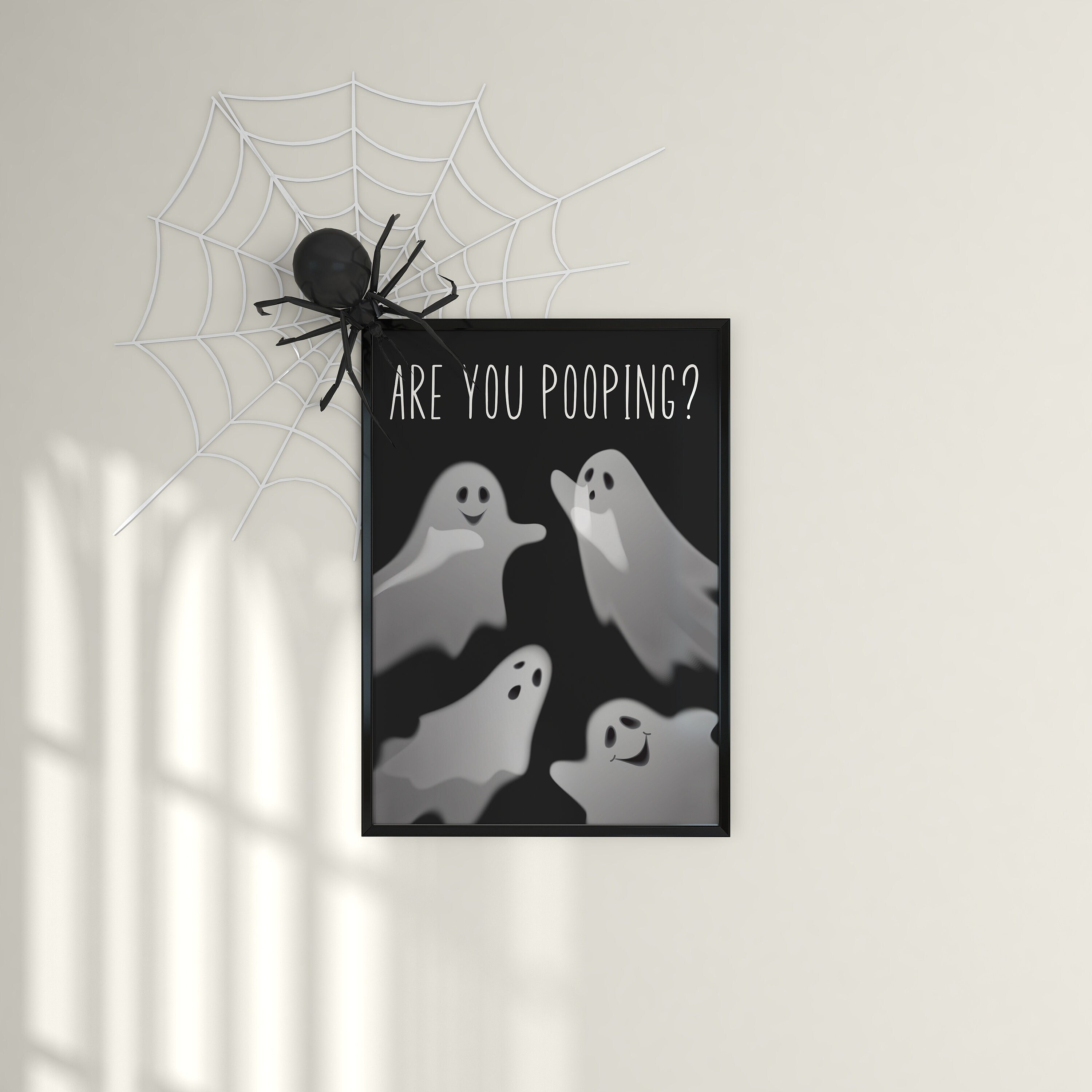 Toilet Halloween Print, Spooky Poop Art, Funny Ghosts Bathroom Decor ...
