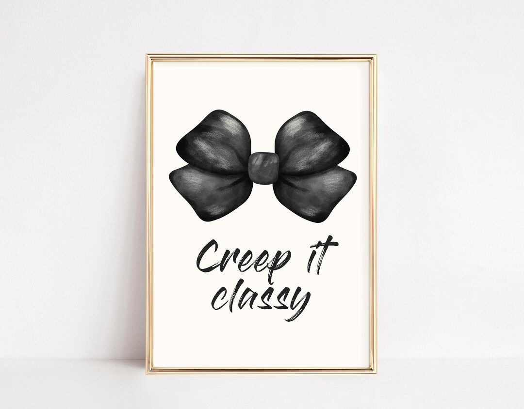 Black Bow Halloween Print, Creep It Classy, Girly Halloween Party, Cute ...