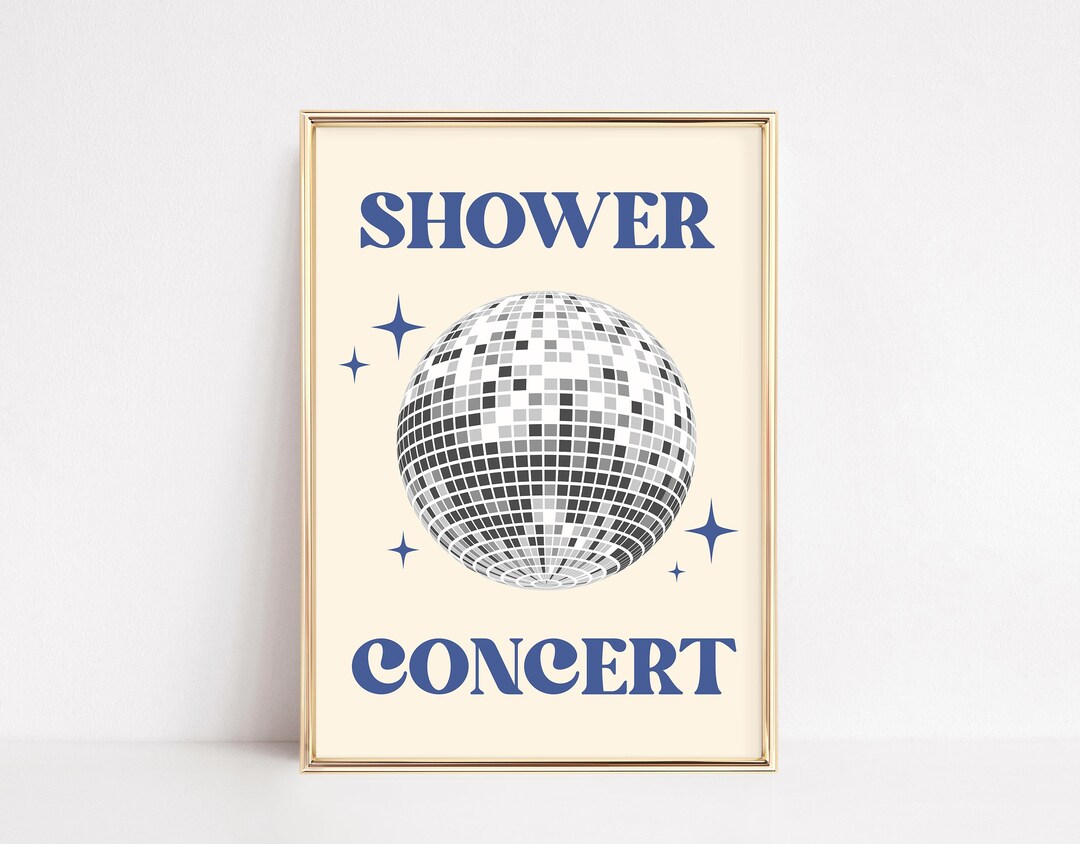 Funny Disco Shower Concert Poster, Bathroom Decor (digital Download) - Etsy