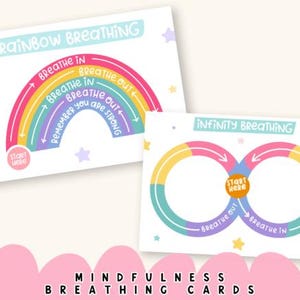 Mindful Scripted Breathing Cards for Kids Teens, Anxiety Coping Calming ...