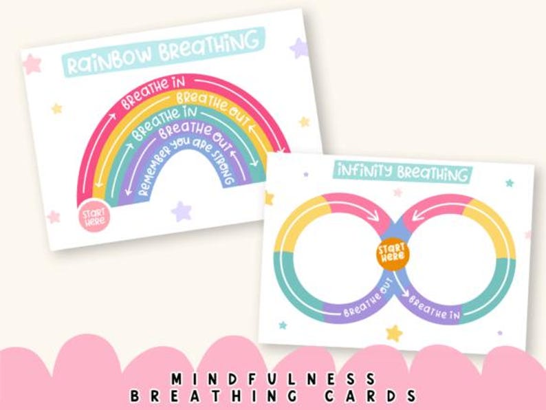 Mindful Scripted Breathing Cards for Kids Teens, Anxiety Coping Calming ...
