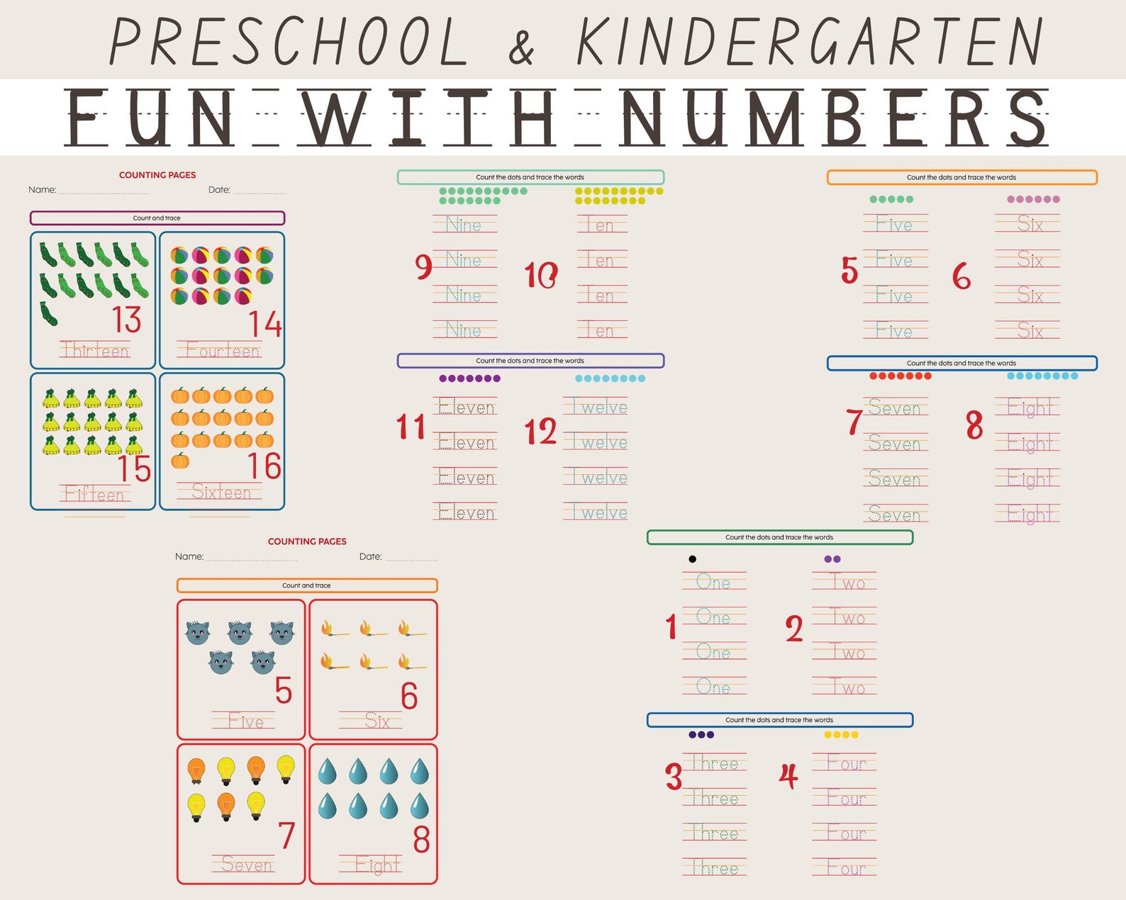 Preschool Pre-k Kindergarten Learning Bundle 600 Pages Printable ...