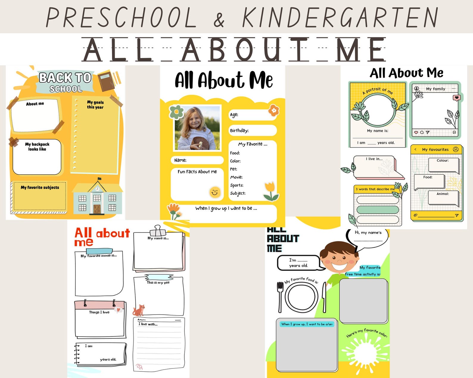 Preschool Pre-k Kindergarten Learning Bundle 600 Pages Printable ...
