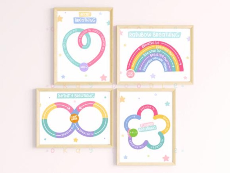 Mindful Scripted Breathing Cards for Kids Teens, Anxiety Coping Calming ...