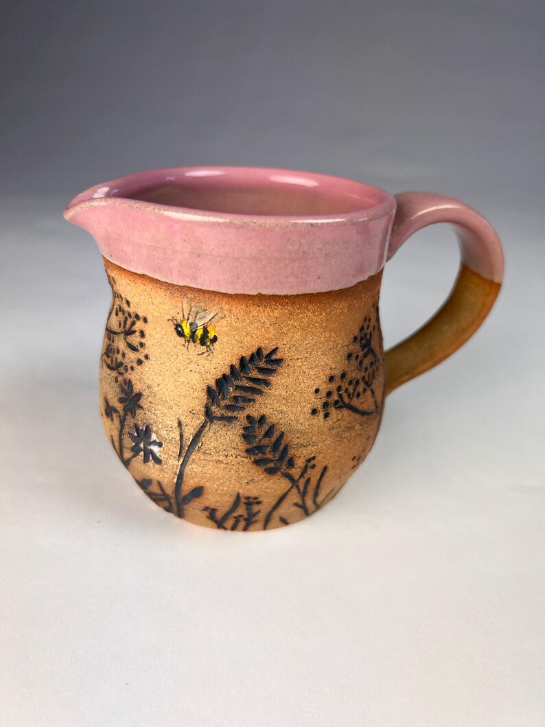Unique Handmade Bee Jug, Stoneware Jug, Hand Painted Jug, Small Jug ...
