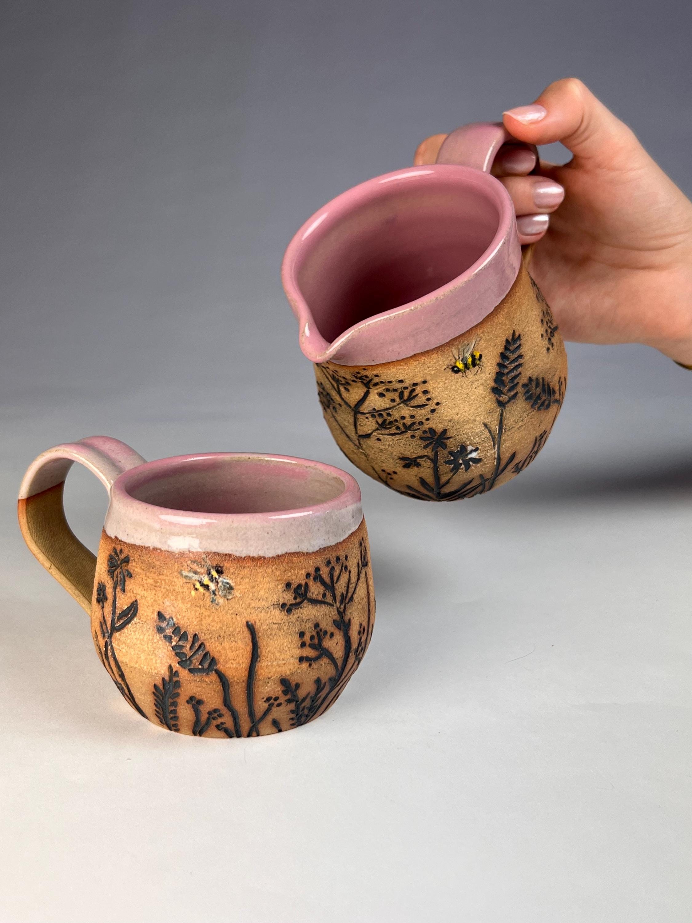 Unique Handmade Bee Jug, Stoneware Jug, Hand Painted Jug, Small Jug ...