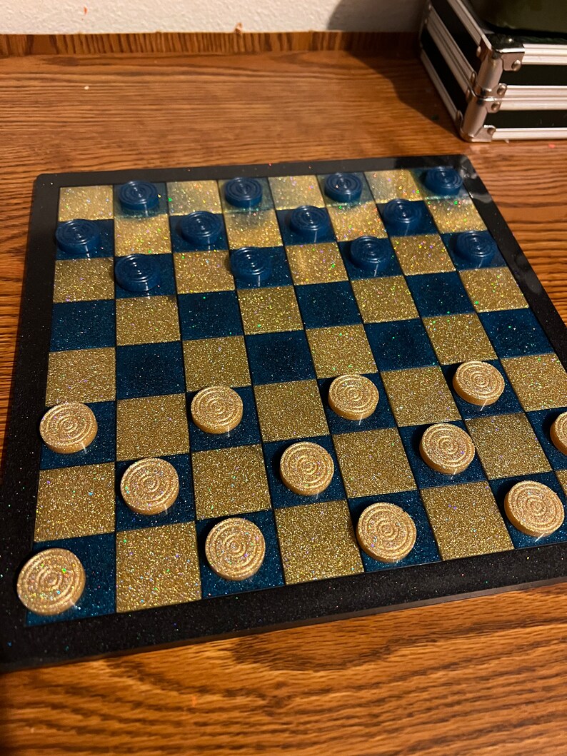 Custom Resin Chess/checkers Set | Handmade Chess Set | Home Decor ...