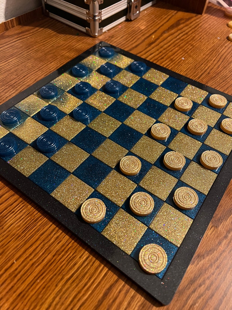 Custom Resin Chess/checkers Set | Handmade Chess Set | Home Decor ...