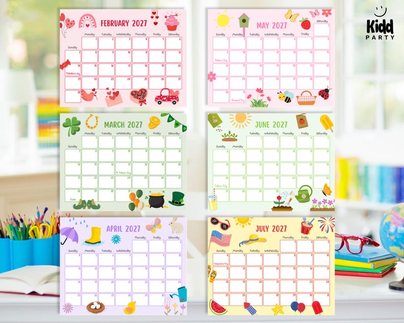 2026 2027 School Year Calendar, Printable Monthly School Planner ...
