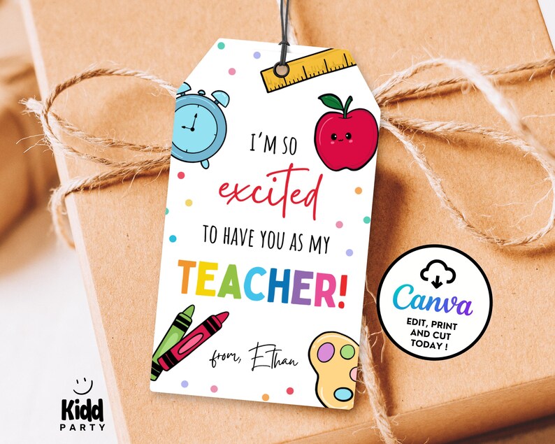 First Day of School Teacher Gift Tag From Student, Printable Back to ...