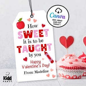 Editable Teacher Valentine Gift Tags, Valentines Day Teacher ...