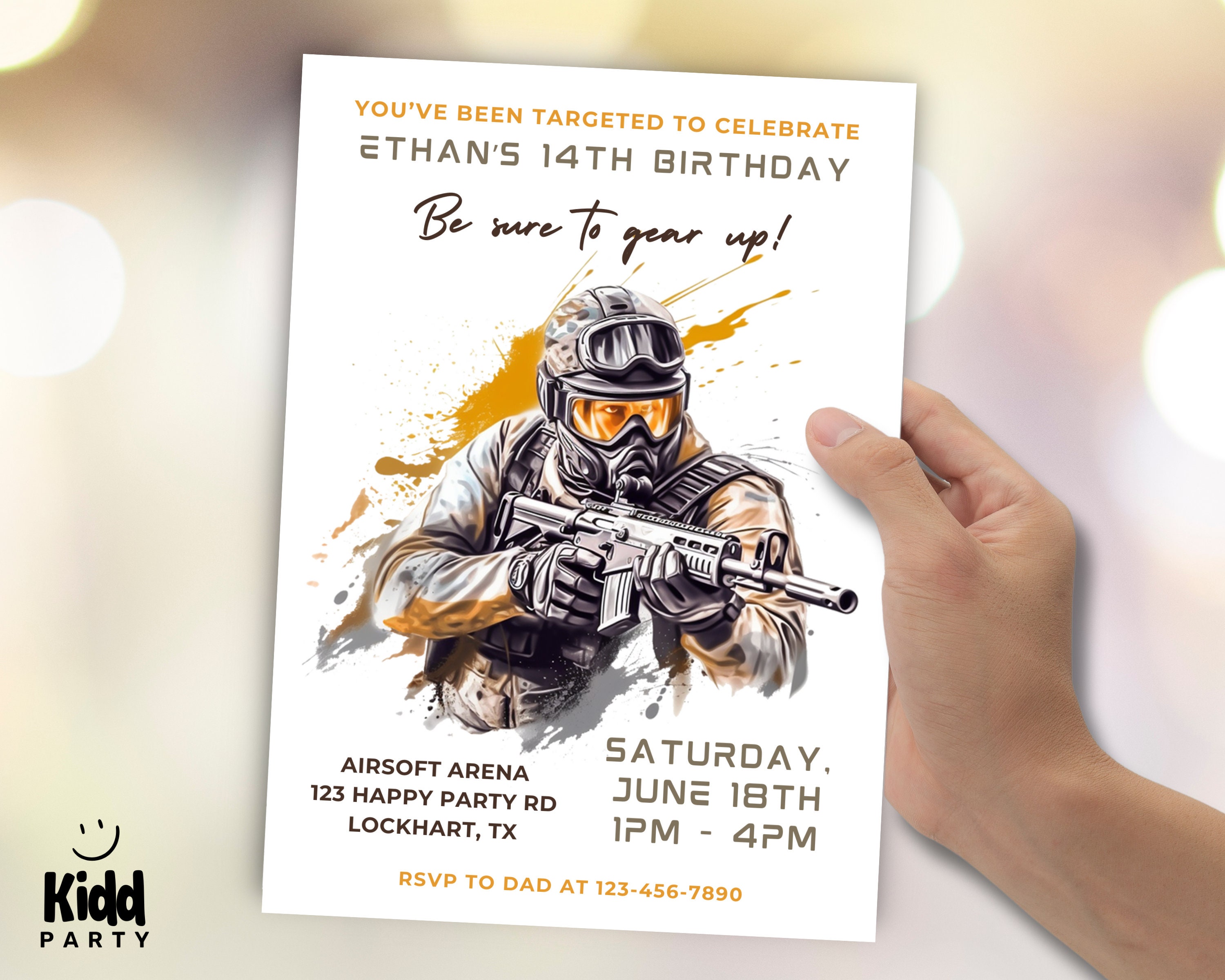 Editable Airsoft Party Invitation Military Flyer Airsoft Game Ammo and ...