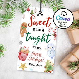Christmas Teacher Gift Tags Holiday Teacher Appreciation Tag How Sweet ...