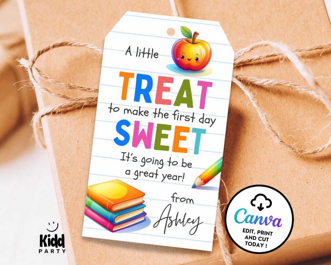 Printable Back to School Gift Tag Template, School Favor Gift Tag ...