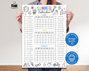 2025 Beach Summer Bucket List Printable Calendar - Etsy
