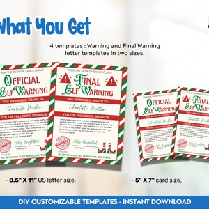 Editable Elf Warning Report Card, Printable Christmas Elf Behavior ...