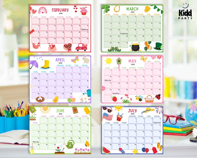 School Year Calendar, Printable Monthly School Calendar, Academic ...