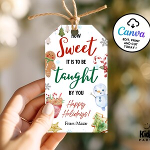 Christmas Teacher Gift Tags Holiday Teacher Appreciation Tag How Sweet ...