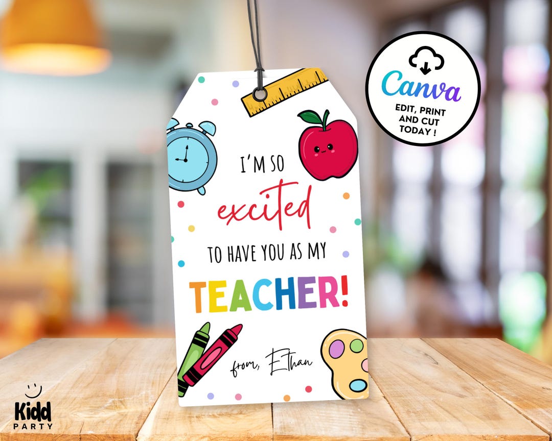 First Day of School Teacher Gift Tag From Student, Printable Back to ...