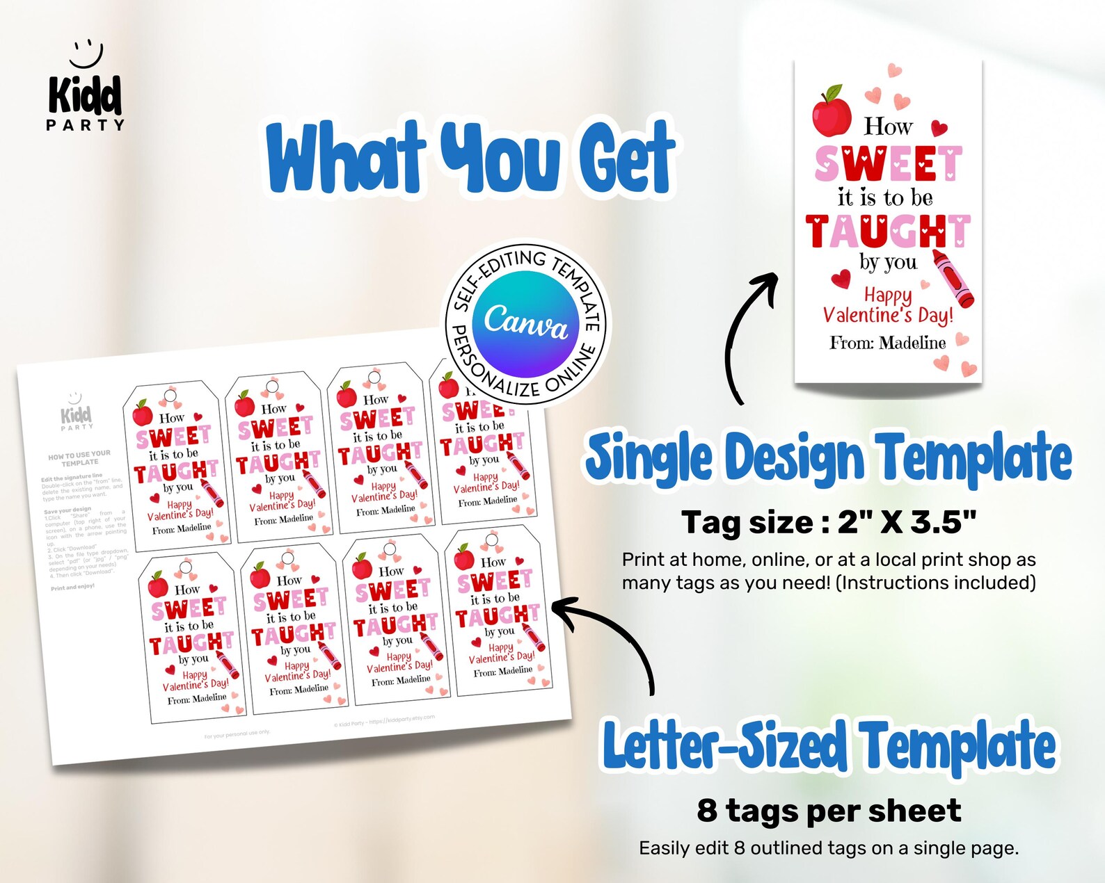 Editable Teacher Valentine Gift Tags, Valentines Day Teacher ...