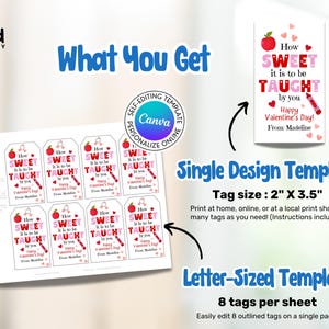 Editable Teacher Valentine Gift Tags, Valentines Day Teacher ...