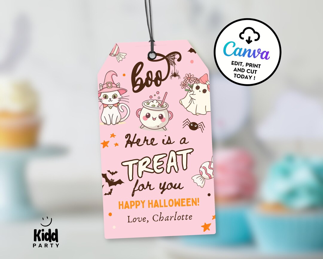 Editable Halloween Favor Tag, Halloween Tag, Boo Gift Tag, Cute Ghost ...