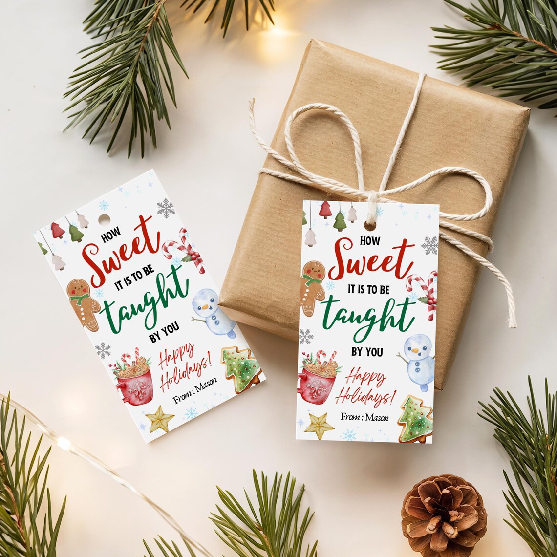 Christmas Teacher Gift Tags Holiday Teacher Appreciation Tag How Sweet ...