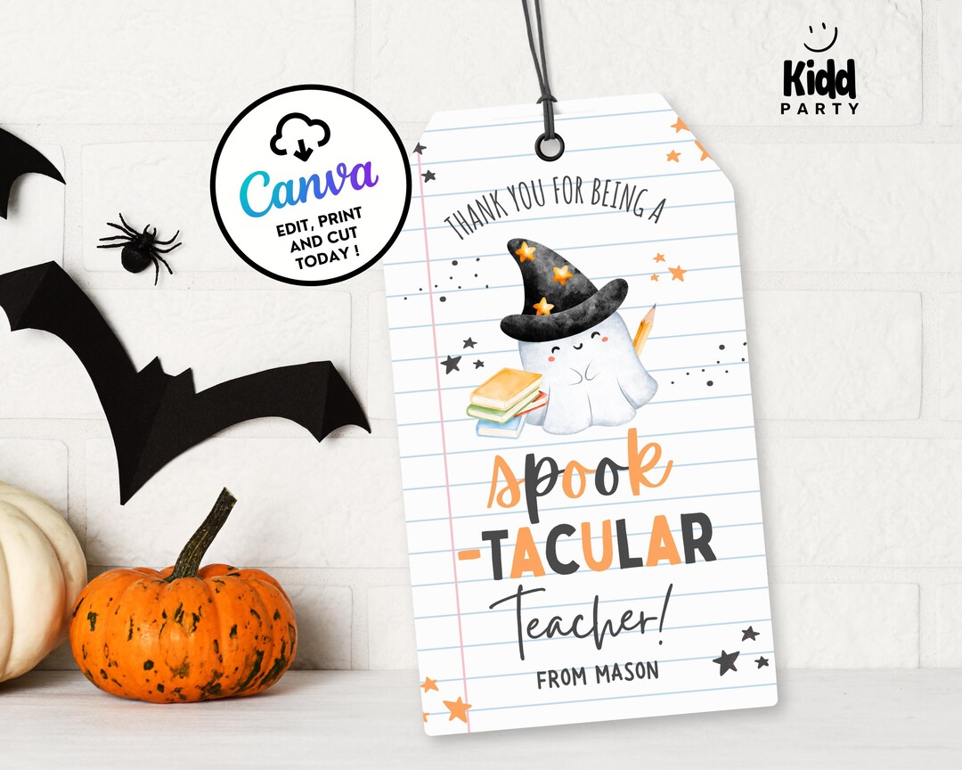 Spooktacular Teacher Halloween Gift Tag Halloween Teacher Appreciation ...