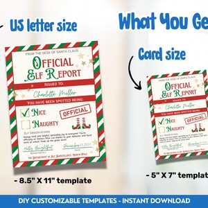 Editable Elf Report Card, North Pole Elf Report Card Official Elf ...