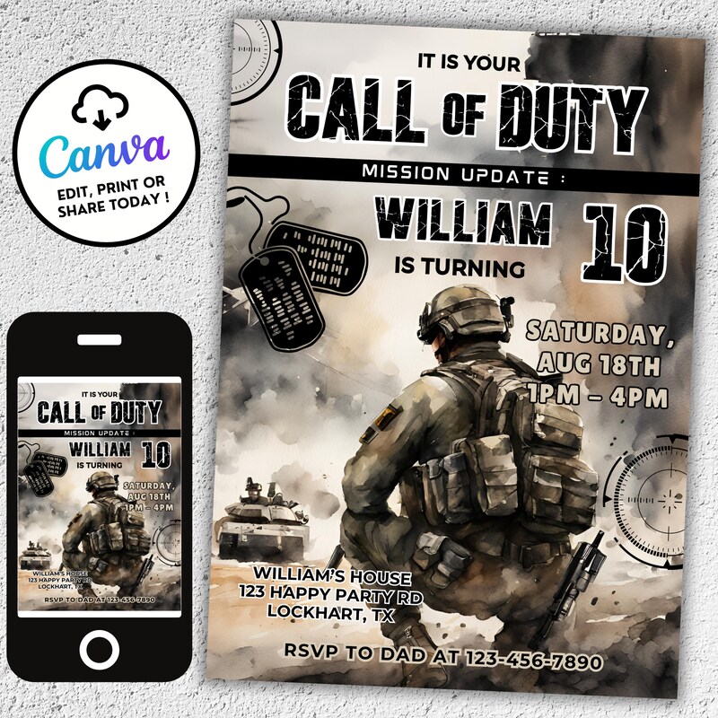 Camo Invitation - Etsy