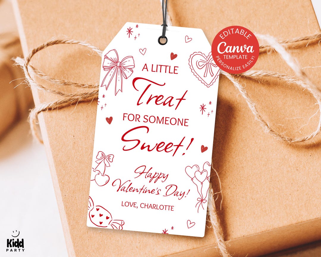 Printable Teacher Valentine's Gift Tags, Sweet Treat Tag From Students ...