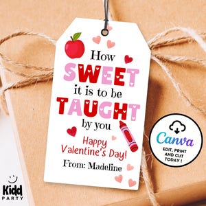 Editable Teacher Valentine Gift Tags, Valentines Day Teacher ...