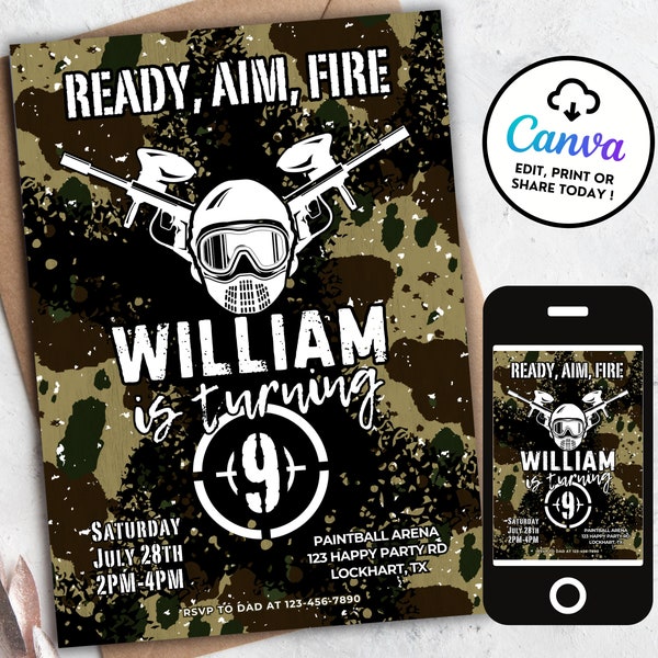 Camo Invitation - Etsy