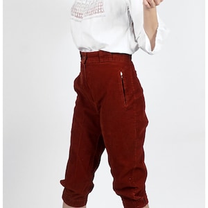 Vintage 1970s Rust Red Corduroy High-waisted Capri Pants by Sunbuster ...