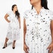 Vintage 1980s White & Black Ruffle Bird Print Dress by - Etsy