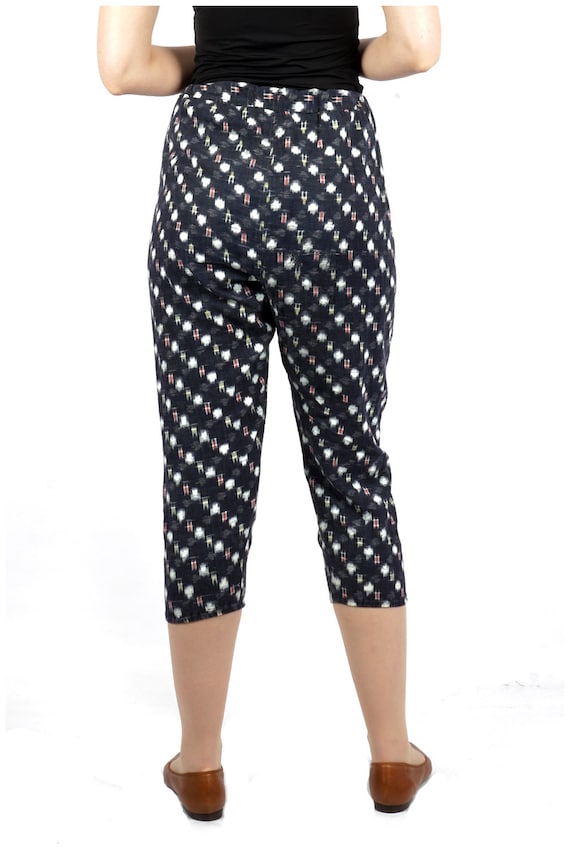 Vintage Japanese Workwear Soft Woven Indigo Blue Ikat… - Gem