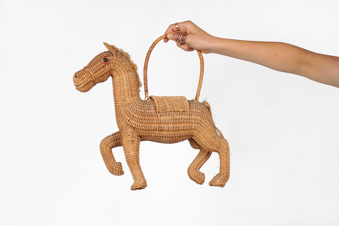 RARE Vintage 1950s Wicker Novelty Animal Figural Horse Equine - Etsy
