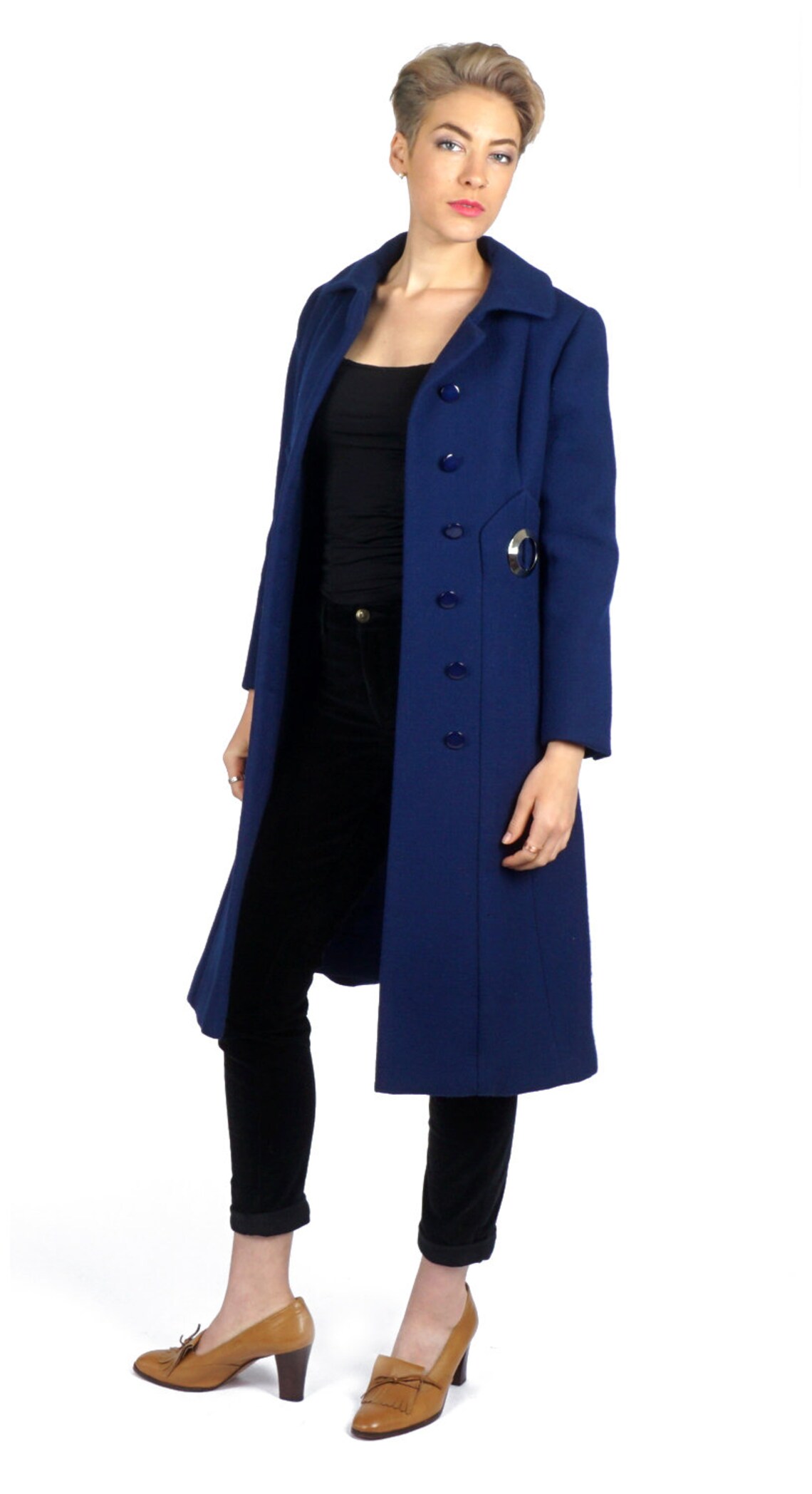 Vintage 1960s Mod Royal Blue Fitted Jacket With Silver Accents - Etsy