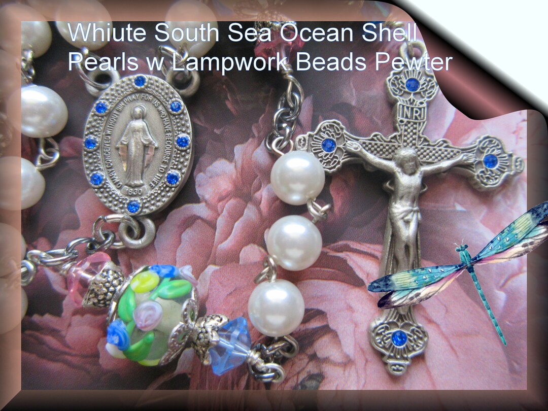 Handmade Stunning Pearl Rosary Lead- Free Pewter Blest - Etsy