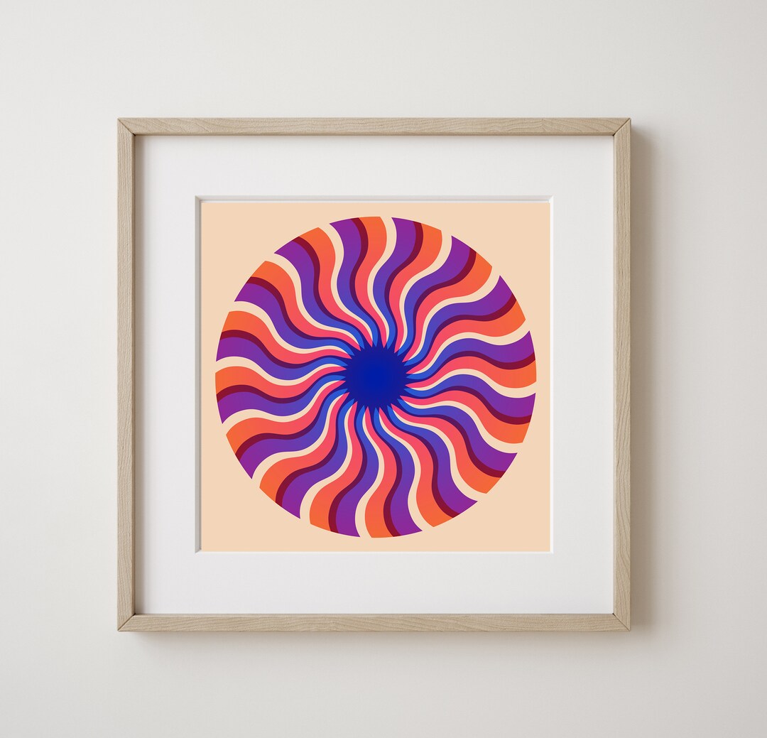 Psychedelic Colorful Trippy 60's Inspired Spiral Optical Illusion - Etsy