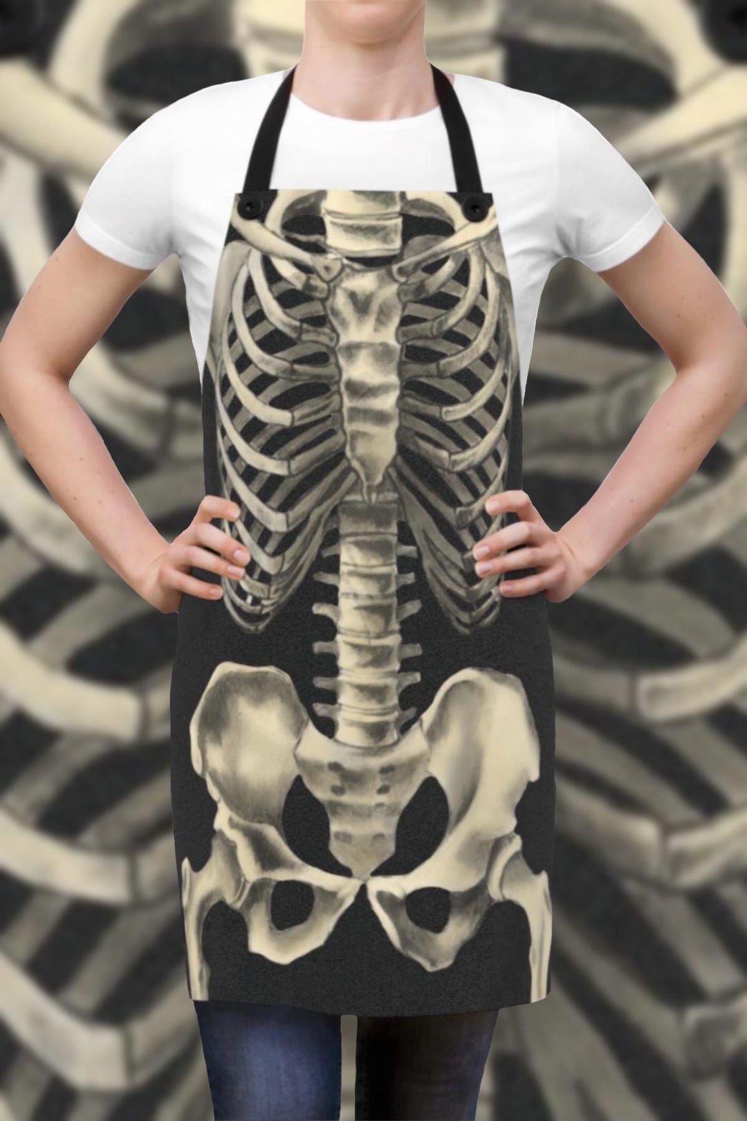 Funny Skeleton Apron: Halloween Cooking, Spooky BBQ - Etsy