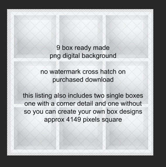 3 pack boxed in digital backdrop box composite cube photo | Etsy