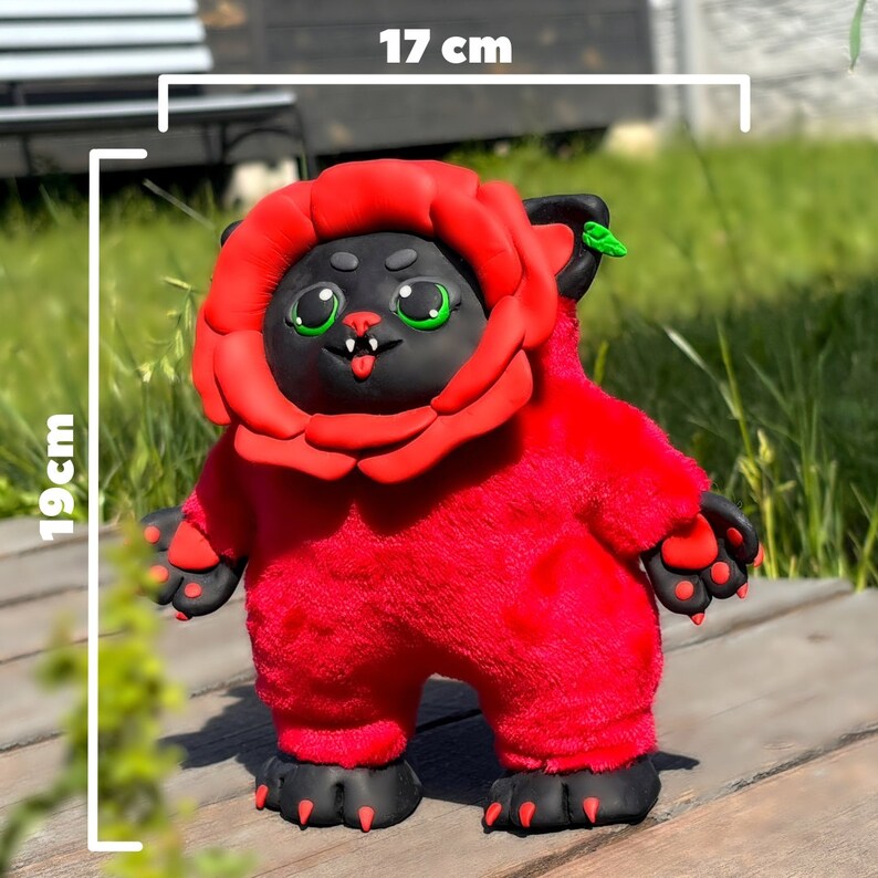 Toy Made of Fur and Polymer Clay, Collectible Clay Toy Poppy Guardian ...